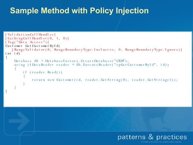 Enterprise Library 3.0 Policy Injection Applicatoin Block | PPT