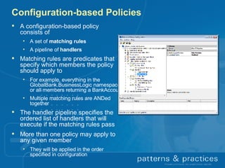 Enterprise Library 3.0 Policy Injection Applicatoin Block | PPT