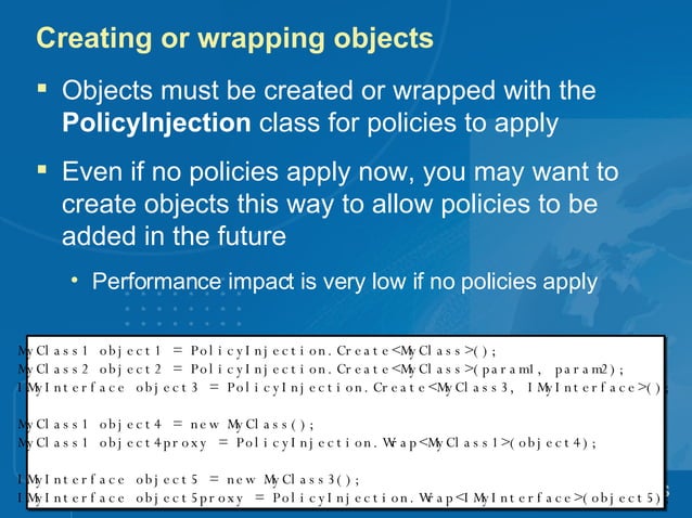 Enterprise Library 3.0 Policy Injection Applicatoin Block | PPT