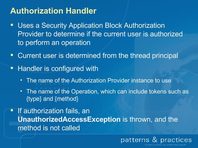 Enterprise Library 3.0 Policy Injection Applicatoin Block | PPT