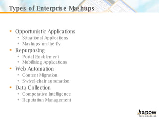 Enterprise Mashup Infrastructure Kapow Mashup Server | PPT