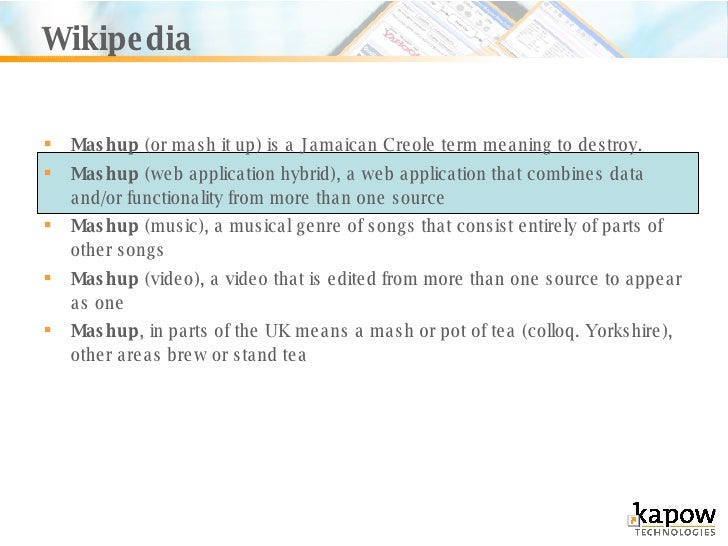 Mashup meaning - bastavm