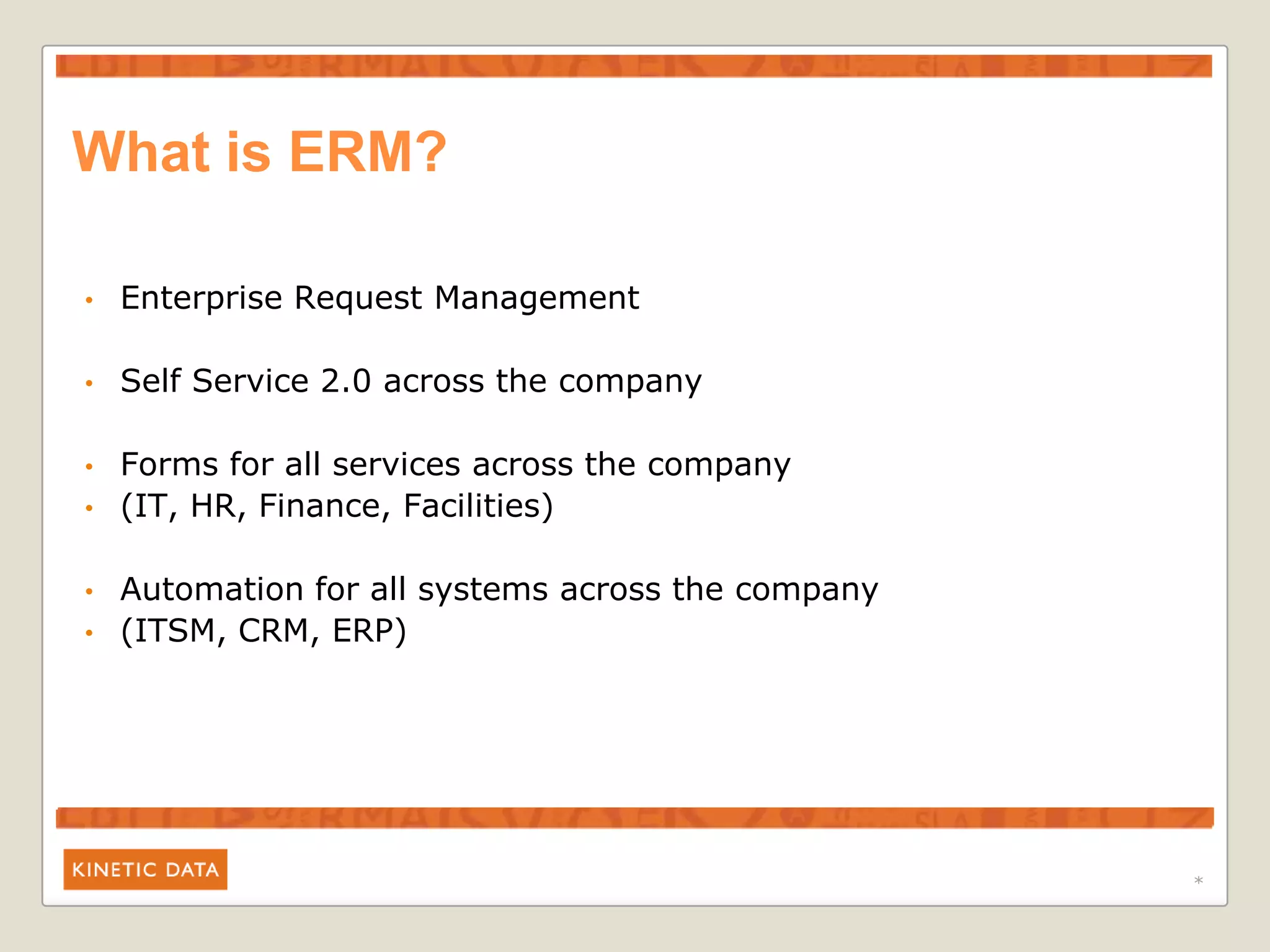 Enterprise Request Management (ERM) and Self Service 2.0 | PPTX