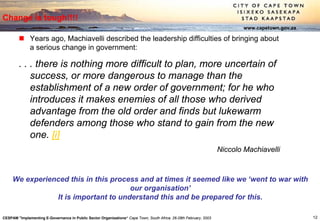 Enterprise Resource Planning (ERP) and Change in the City of Cape Town ...