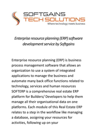 Enterprise resource planning (ERP) software development service ...