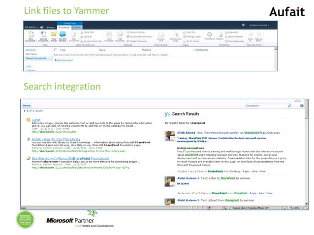 Enterprise 2.0 using sharepoint and yammer | PPT