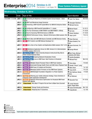 IBM Enterprise 2014: Power Systems Technical University - Preliminary ...