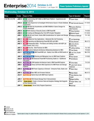 IBM Enterprise 2014: Power Systems Technical University - Preliminary ...