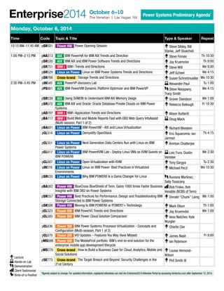 IBM Enterprise 2014: Power Systems Technical University - Preliminary ...