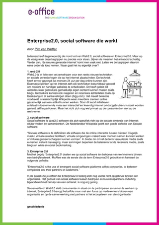 Enterprise 2 0 social software die werkt | PDF