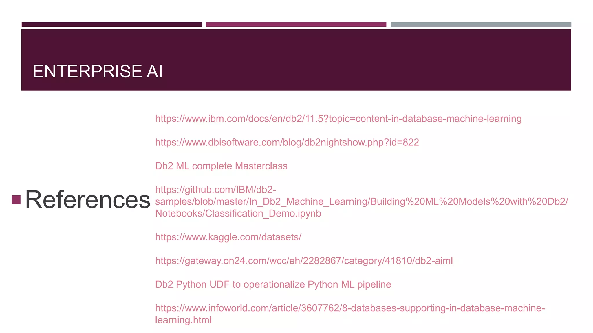 Enterprise AI using IBM DB2 | PPT