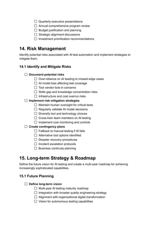 Enterprise AI Testing Implementation Roadmap & Checklist: A Complete ...
