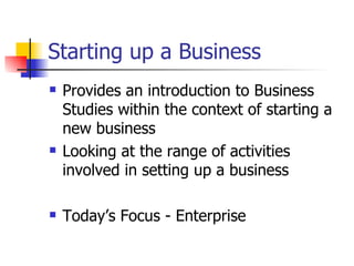 Enterprise And Entrepreneurs | PPT