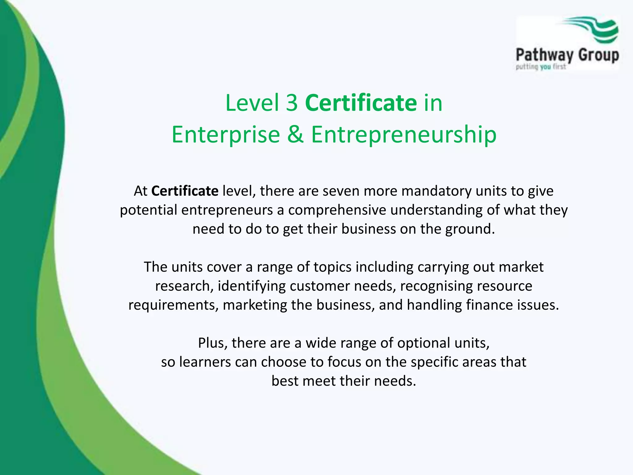 Enterprise & Entrepreneurship ILM Level 3 Certificate | PPT
