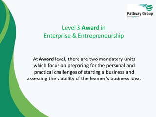 Enterprise & Entrepreneurship ILM Level 3 Certificate | PPT