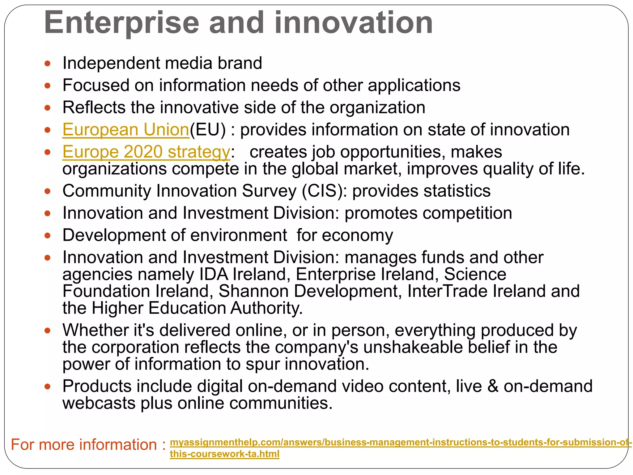 Enterprise and Innovation | PPTX