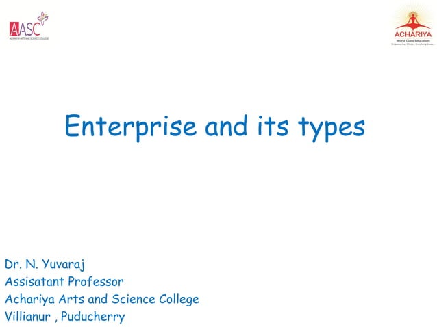 Enterprise and its types | PDF