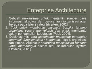 Pengantar Mata Kuliah Enterprise Architecture | PPTX