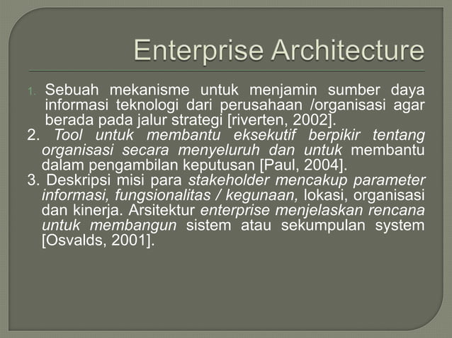 Pengantar Mata Kuliah Enterprise Architecture | PPTX