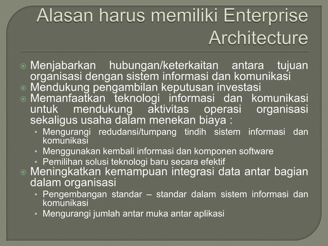 Pengantar Mata Kuliah Enterprise Architecture | PPTX