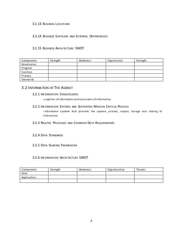 Enterprise Architecture Formulation template Enterprise Architecture Formulation template