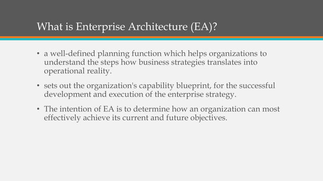 Intro to Enterprise Architecture (EA) | PPTX | Cloud Computing | Internet