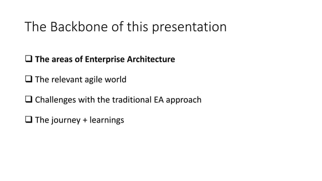 Enterprise architecture for an agile world - meetup | PPT
