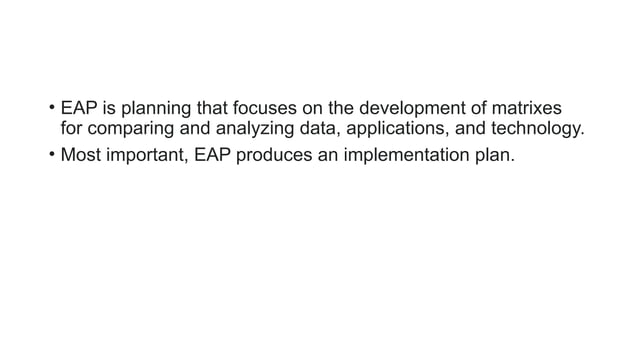 Enterprise Architecture Planning lectures | PPTX