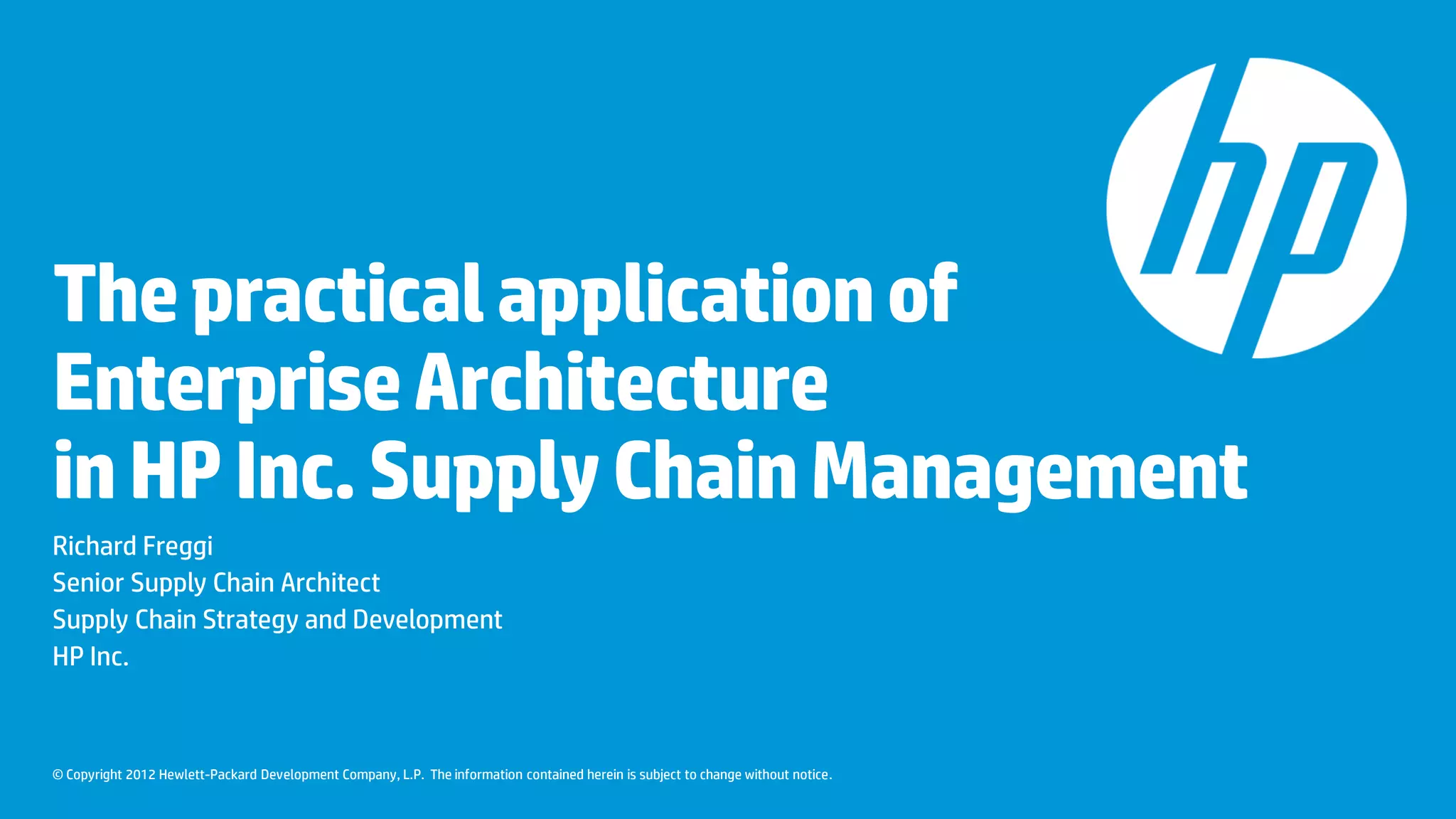 Enterprise architecture practical application | PPT