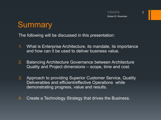 Enterprise architecture program v2 | PPTX | Business | Business and Finance