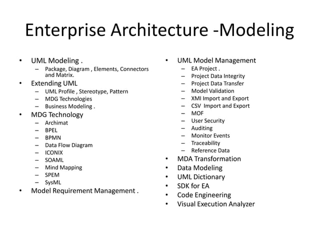 Enterprise Architecture Modeling Workshop | PPTX