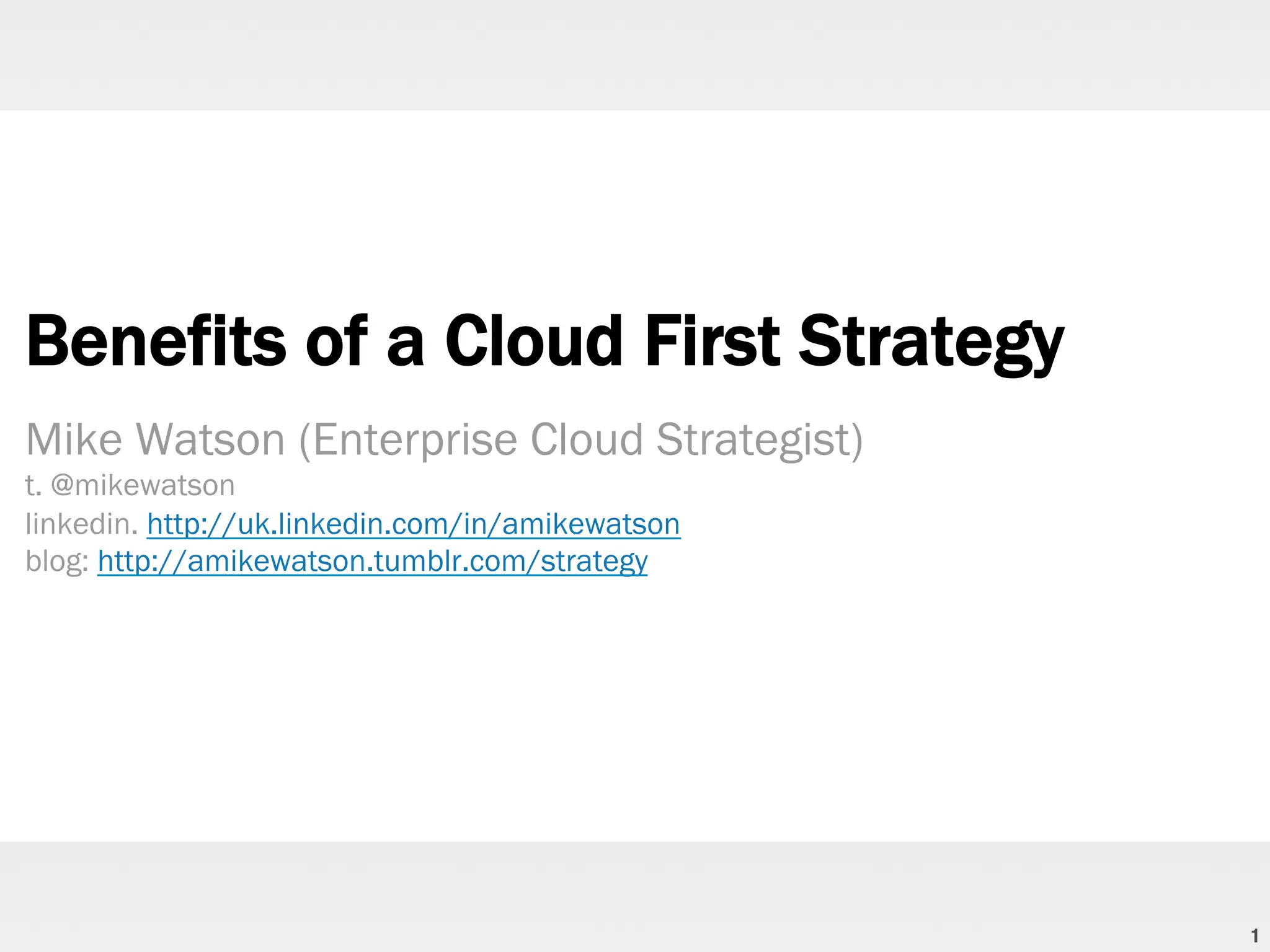 Enterprise Cloud Strategy Framework Pdf