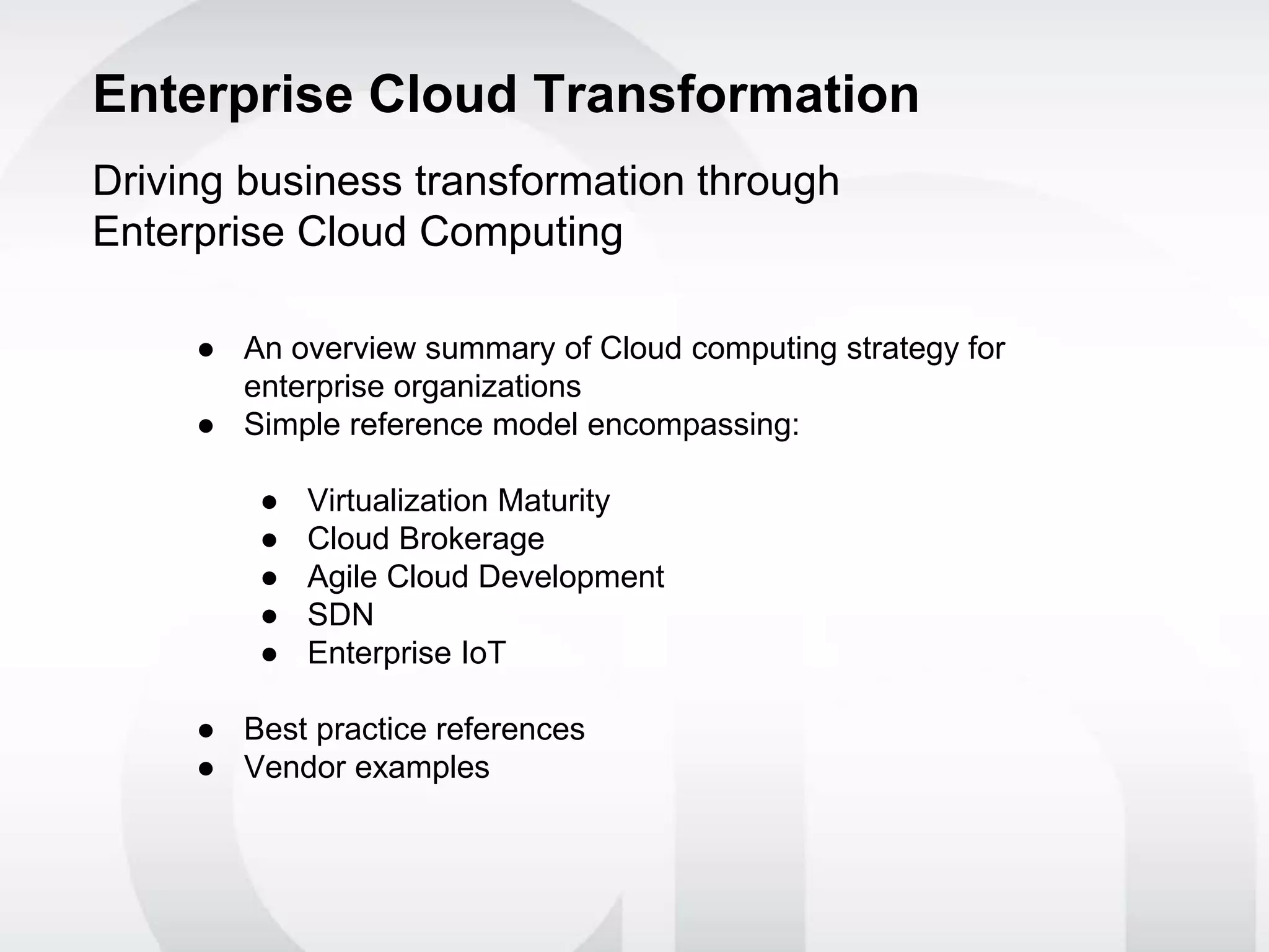 Enterprise Cloud Transformation | PPTX