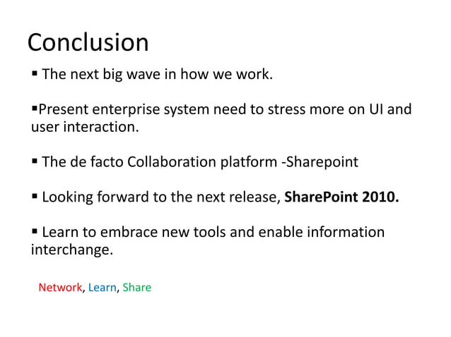 SharePoint in Enterprise Collaboration (Education) | PPTX | Computer Software and Applications ...