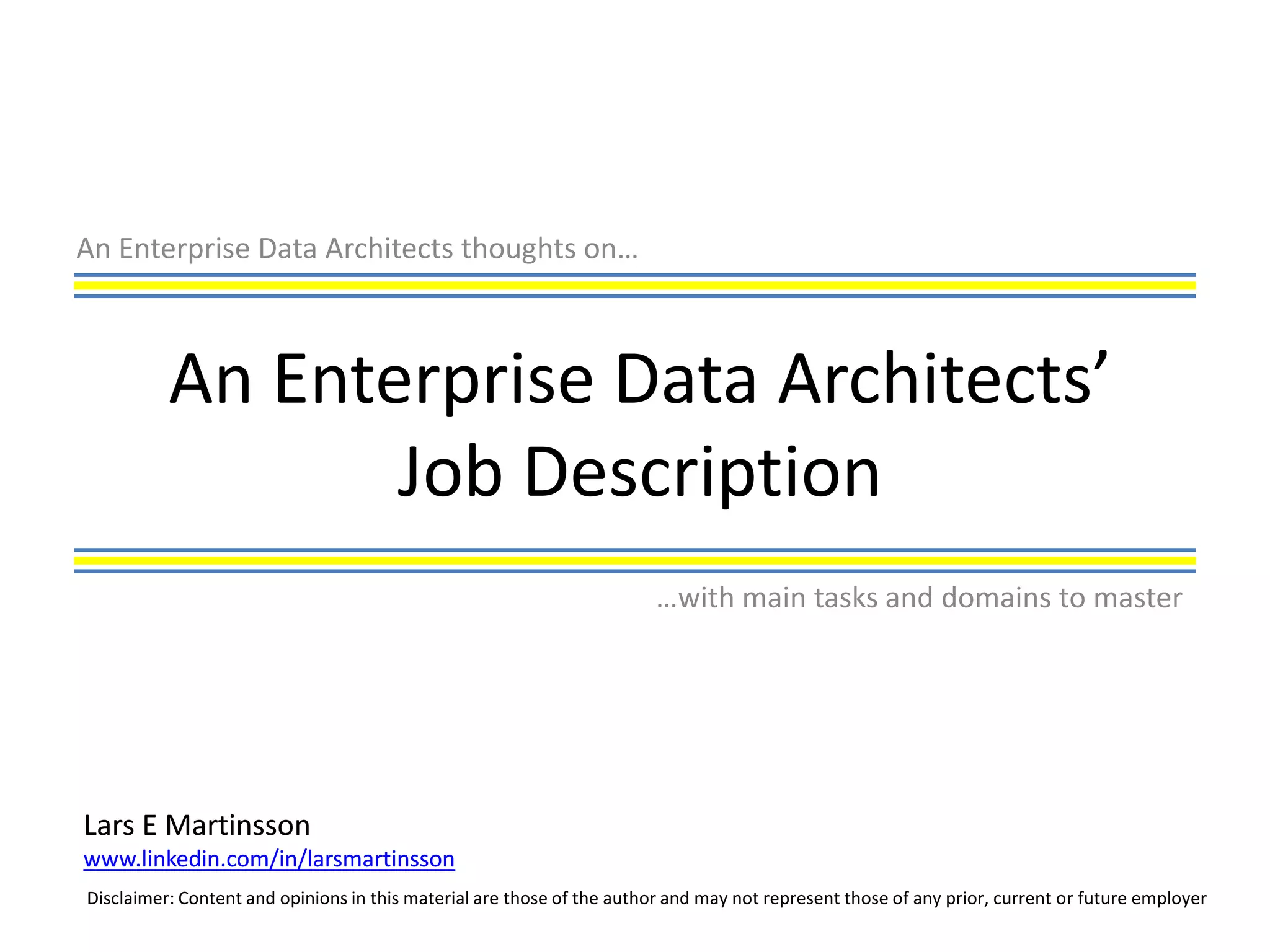 Enterprise Data Architect Job Description | PPTX