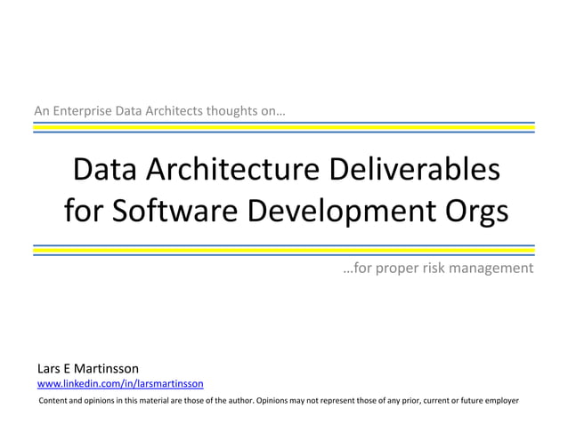 Enterprise Data Architecture Deliverables | PPTX