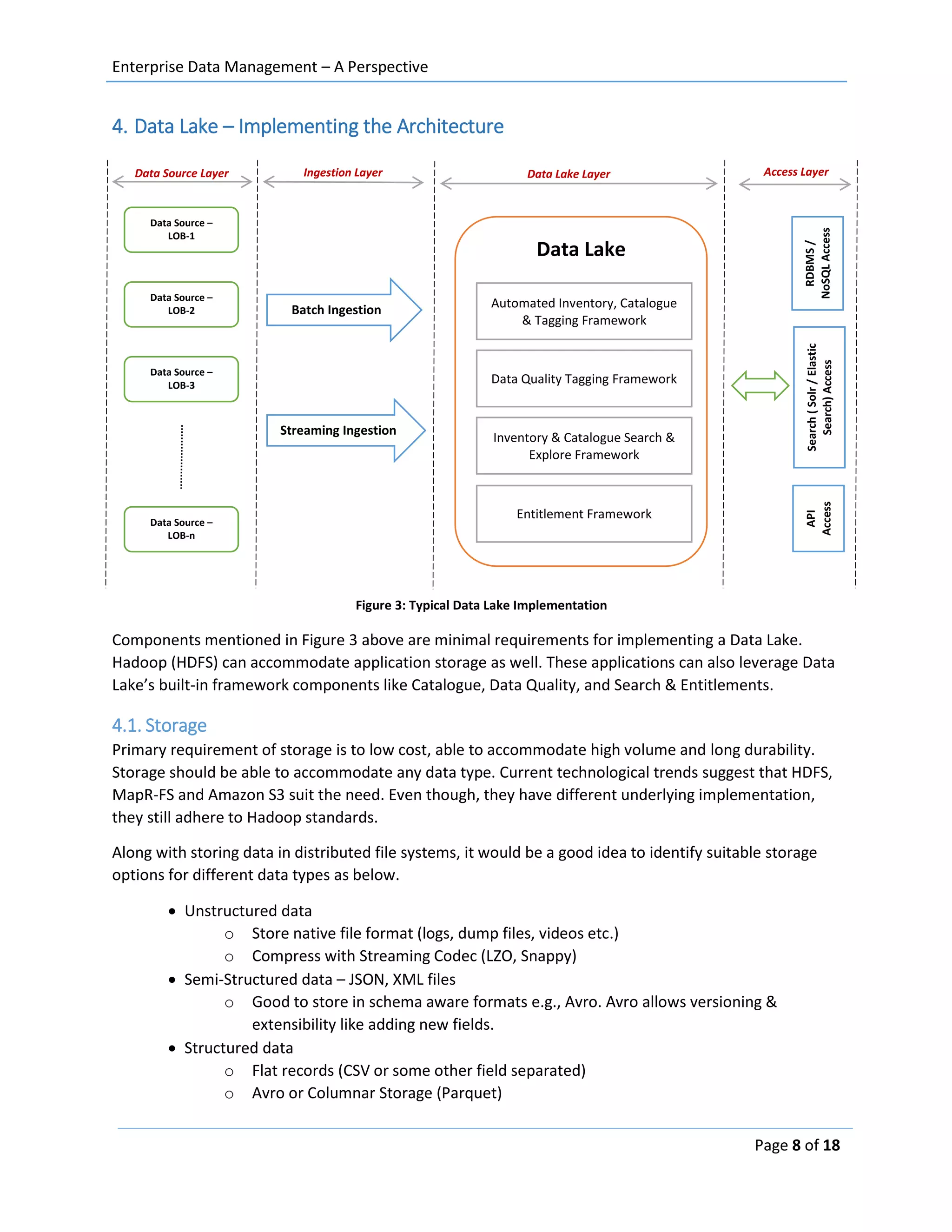 Enterprise Data Management - Data Lake - A Perspective | PDF ...