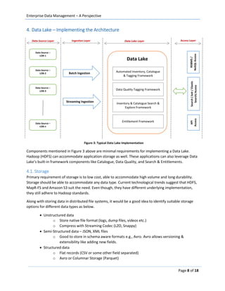 Enterprise Data Management - Data Lake - A Perspective | PDF | Databases | Computer Software and ...
