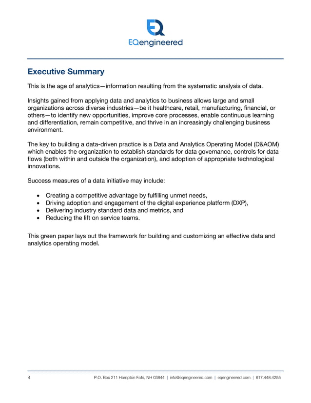 Building an Effective Data & Analytics Operating Model A Data ...