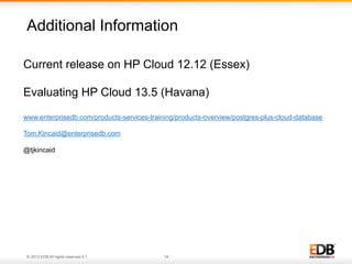 Postgres Plus Cloud Database on OpenStack | PPT