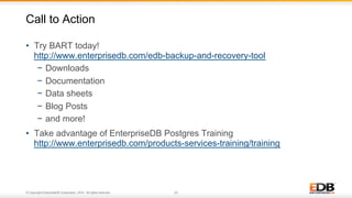 EnterpriseDB BackUp and Recovery Tool | PPT