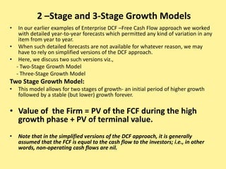 Enterprise dcf valuation 2 –stage and 3 stage | PPTX