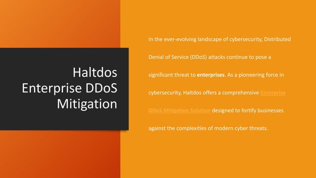 Enterprise DDoS Mitigation Solutions.pptx | Cloud Computing | Internet