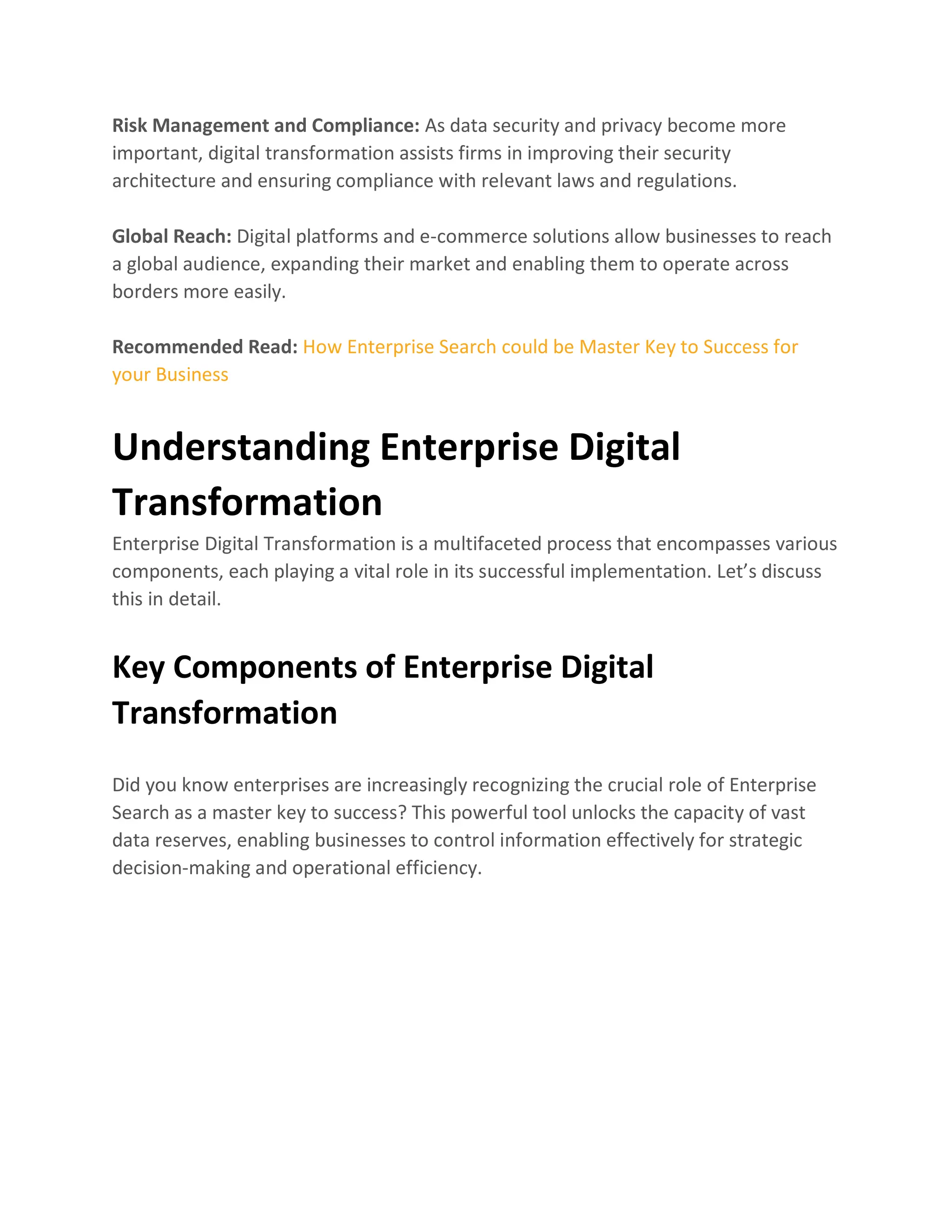 Enterprise Digital Transformation | The Future of Business Growth | PDF