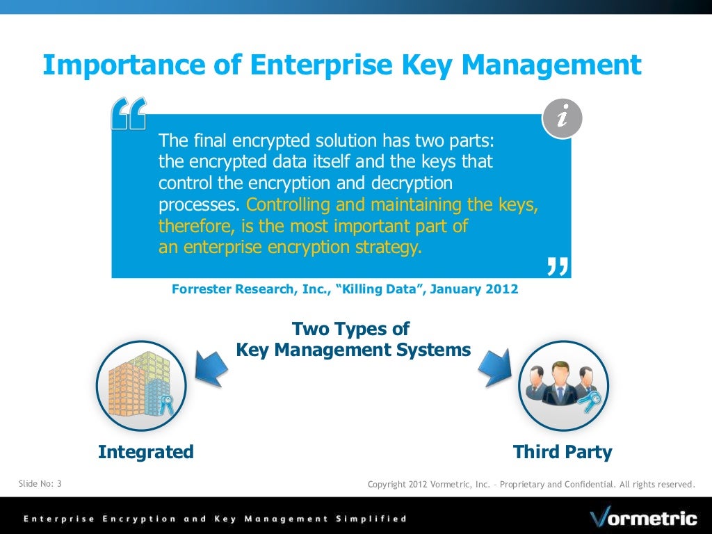 Security Policy and Key Management: Centrally Manage Encryption Keys