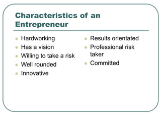 Enterprise, entrepreneur, risk taking and opportunity | PPT