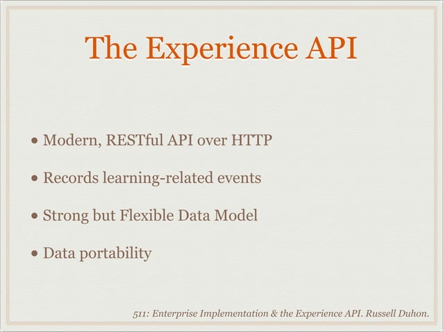 Enterprise Implementation & the Experience API | PDF | Web Development | Internet