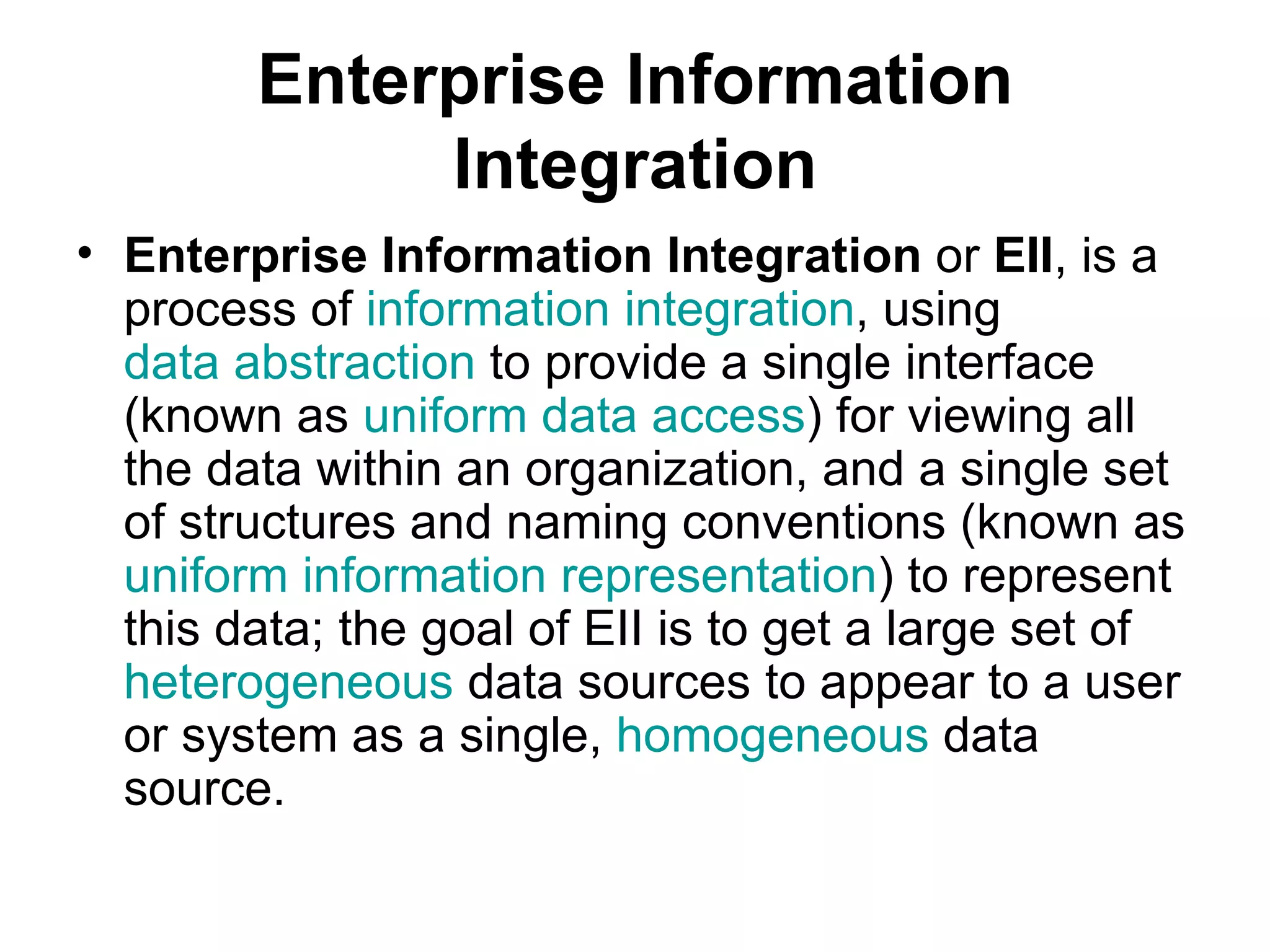 Enterprise Information Integration | PPT