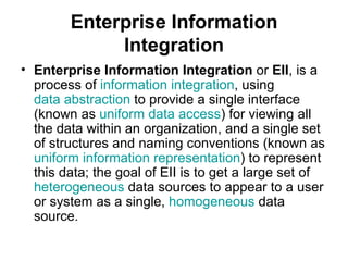 Enterprise Information Integration | PPT