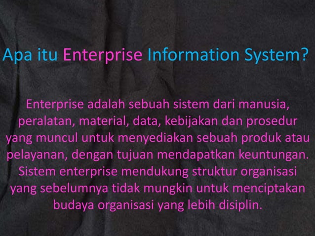 Enterprise information system | PPTX